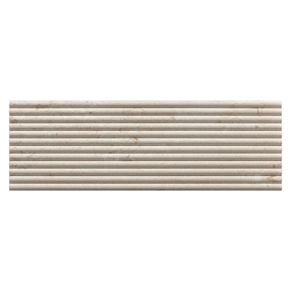 Emser Flutique 12" x 36" Honed Rectified Stone Fluted Limestone Tile
