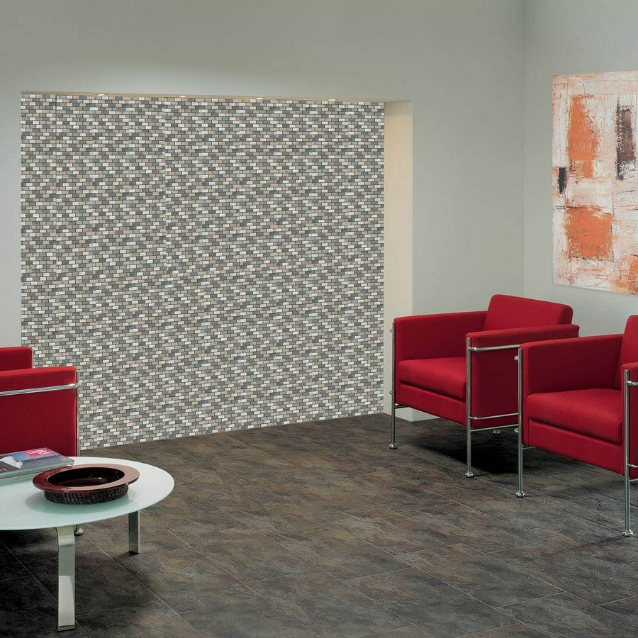 Happy Floors Eternity 12" x 12" Rectified Natural Porcelain 1x2" Mosai