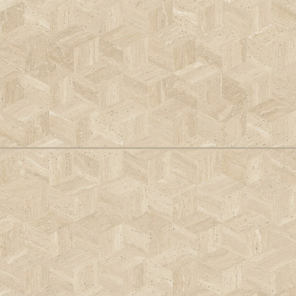 Bedrosians Sensi Roma 24" x 48" Matte Porcelain Cube Deco Tile