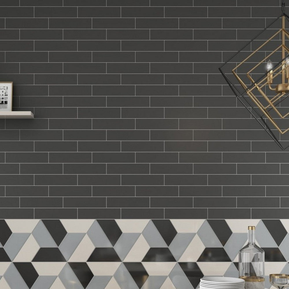 FloridaTile Emotive 3x12 Ceramic Wall Tile in Silk Surface & Pressed Edges