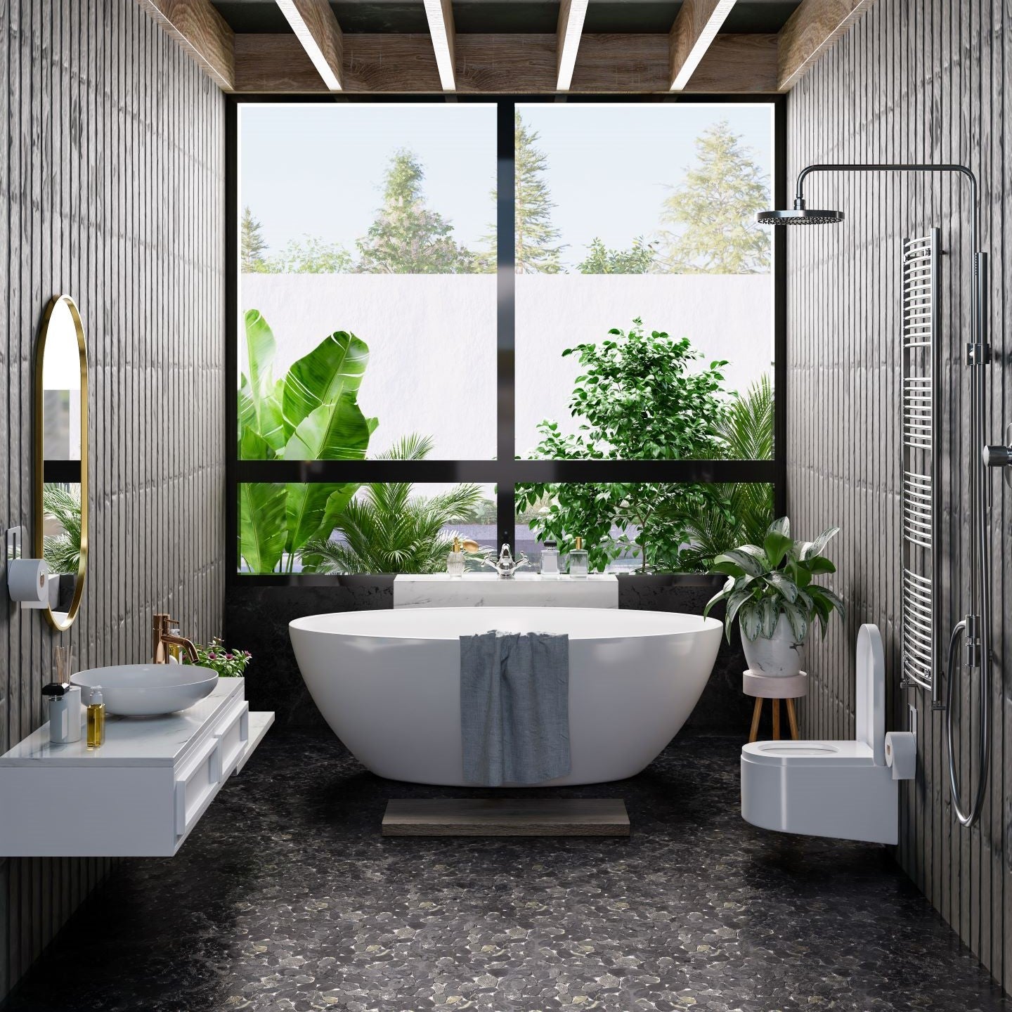 Bati Orient Bali 12" x 12" Sliced XL Pebble Natural Stone Mosaic