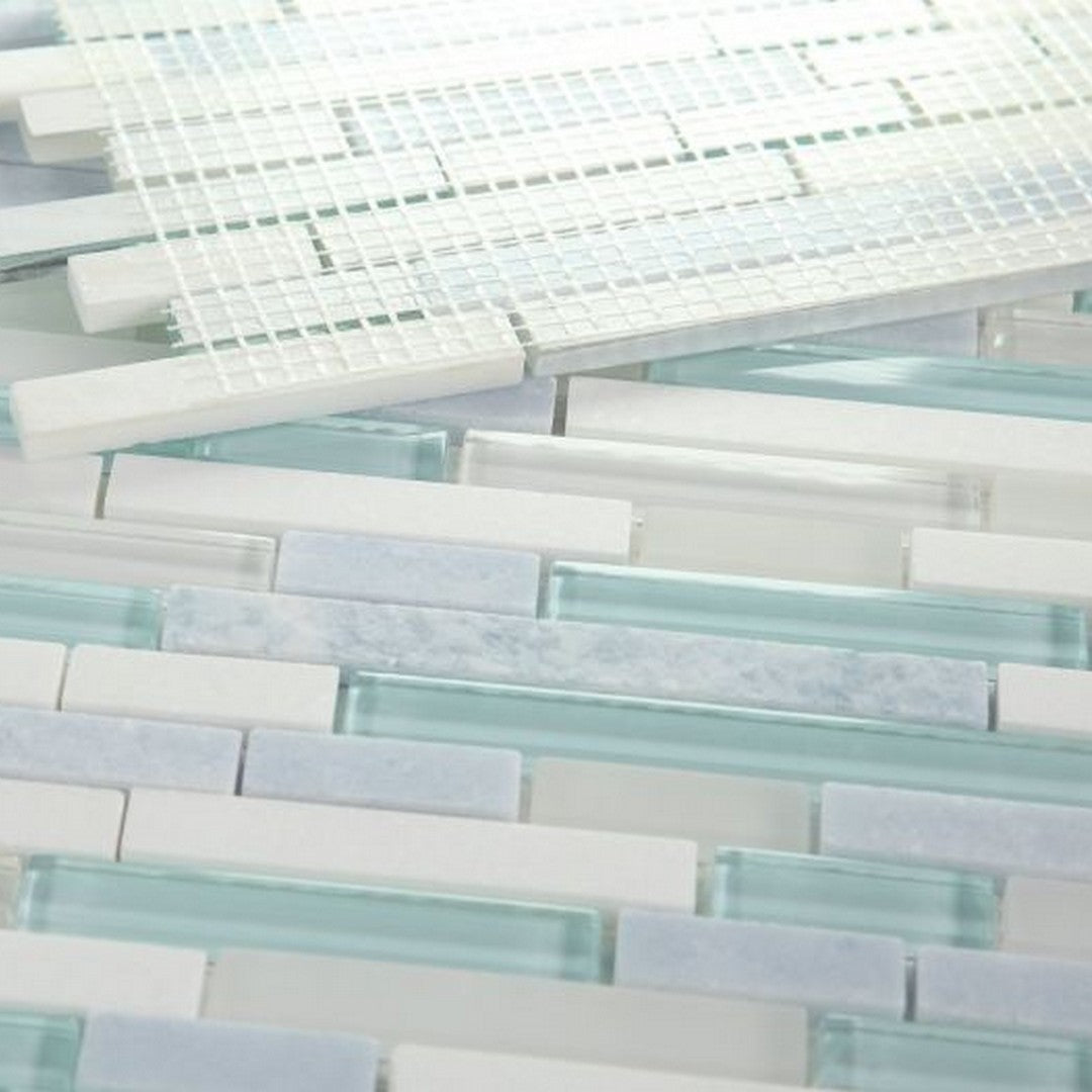 Bedrosians Kaikos 11.75" x 12" Stacked Glass/Stone Mosaic (Sale)
