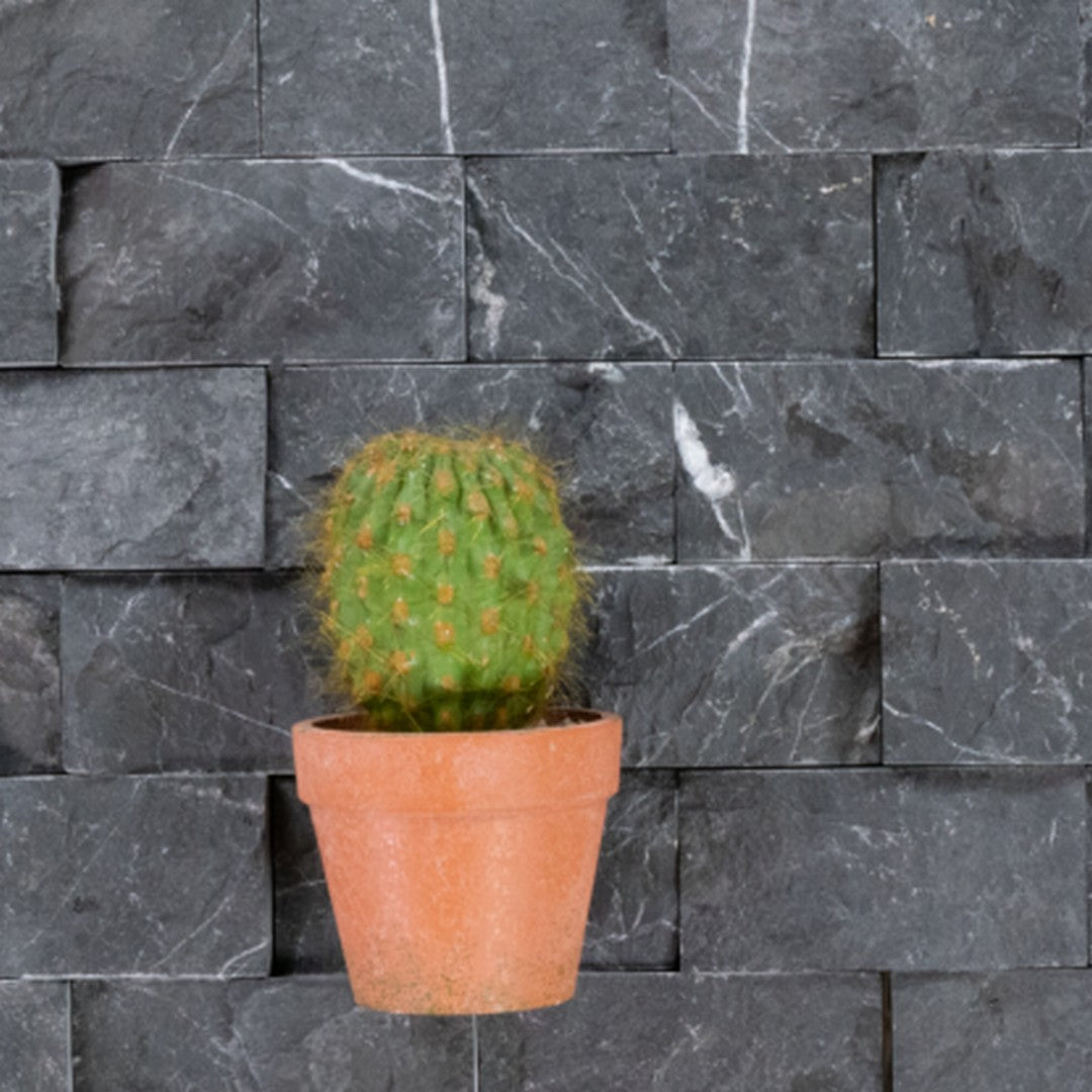 Keystone Black Marble 12" x 12" Split Face Natural Stone 2x4" Mosaic