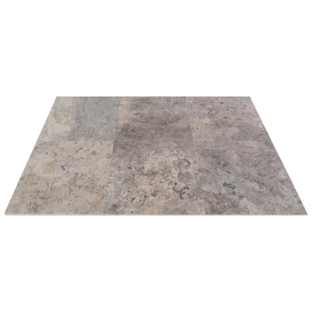 Keystone Nordic Silver 12" x 12" Honed Travertine Filled Tile