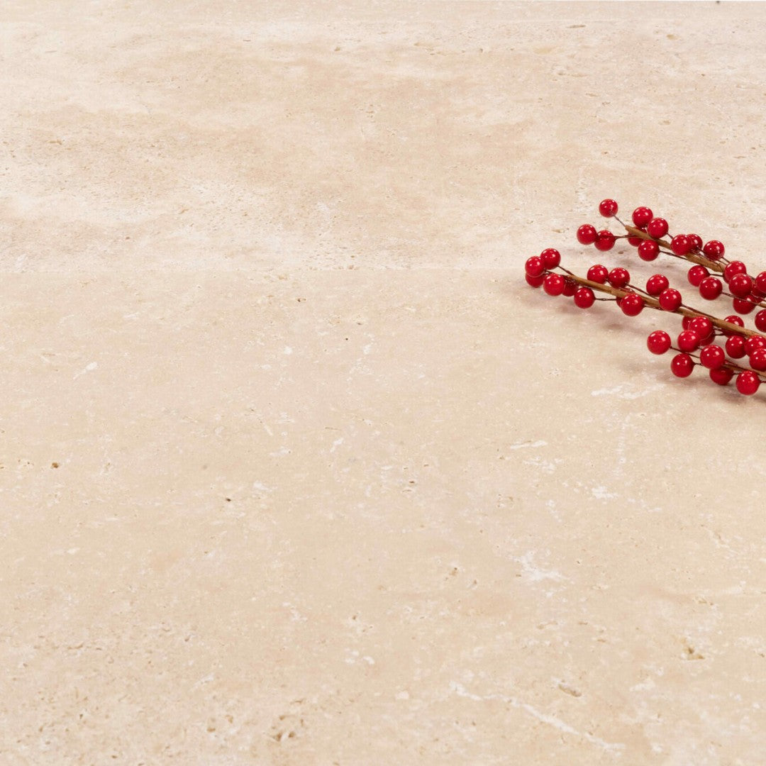 Keystone Extra Light 16" x 24" Tumbled Travertine Tile