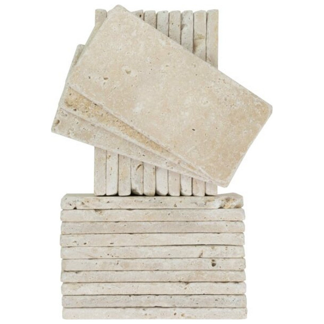 Keystone Extra Light 3" x 6" Tumbled Travertine Tile