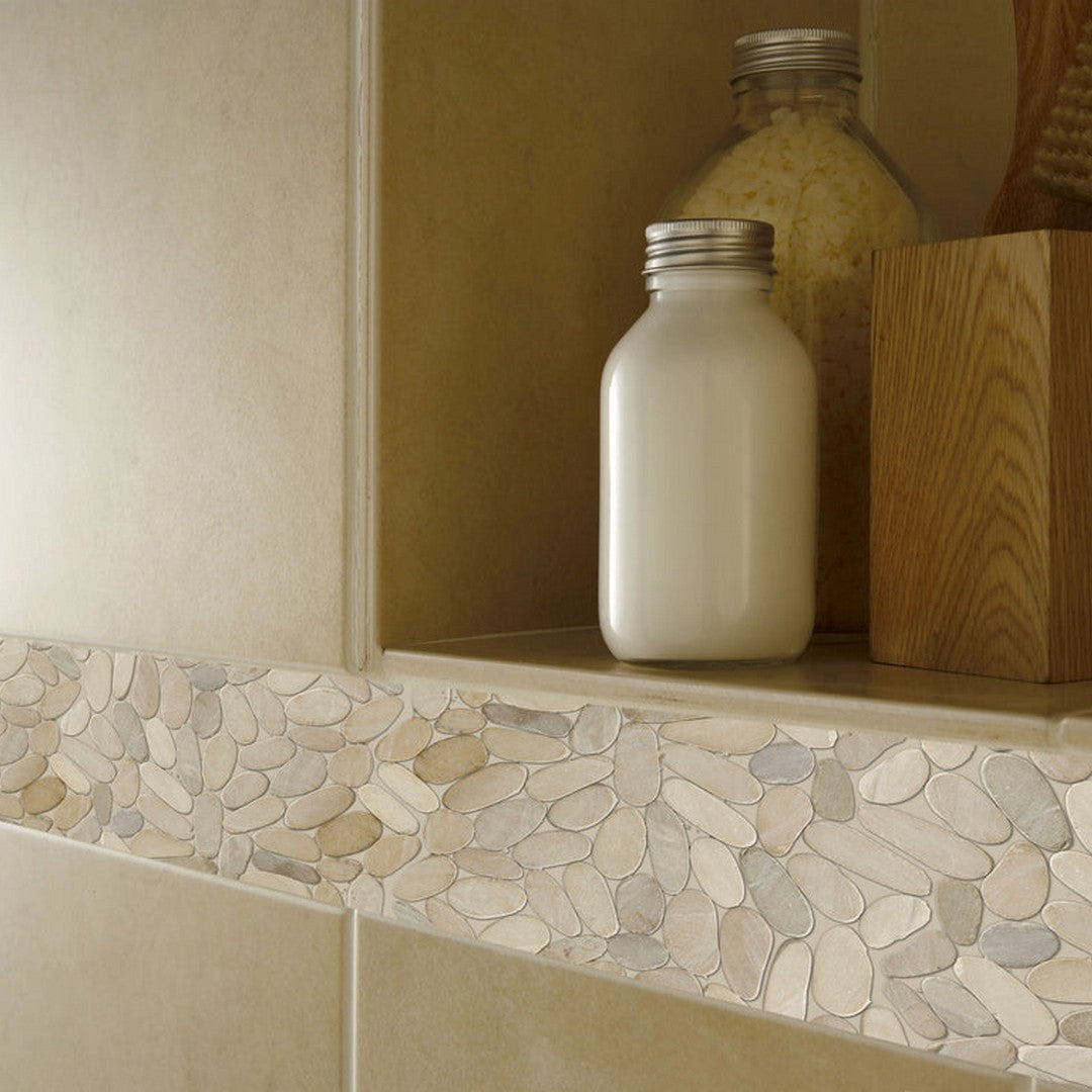 Emser Flat Venetian 12x12 Pebble Stone Mosaic Floor Tile