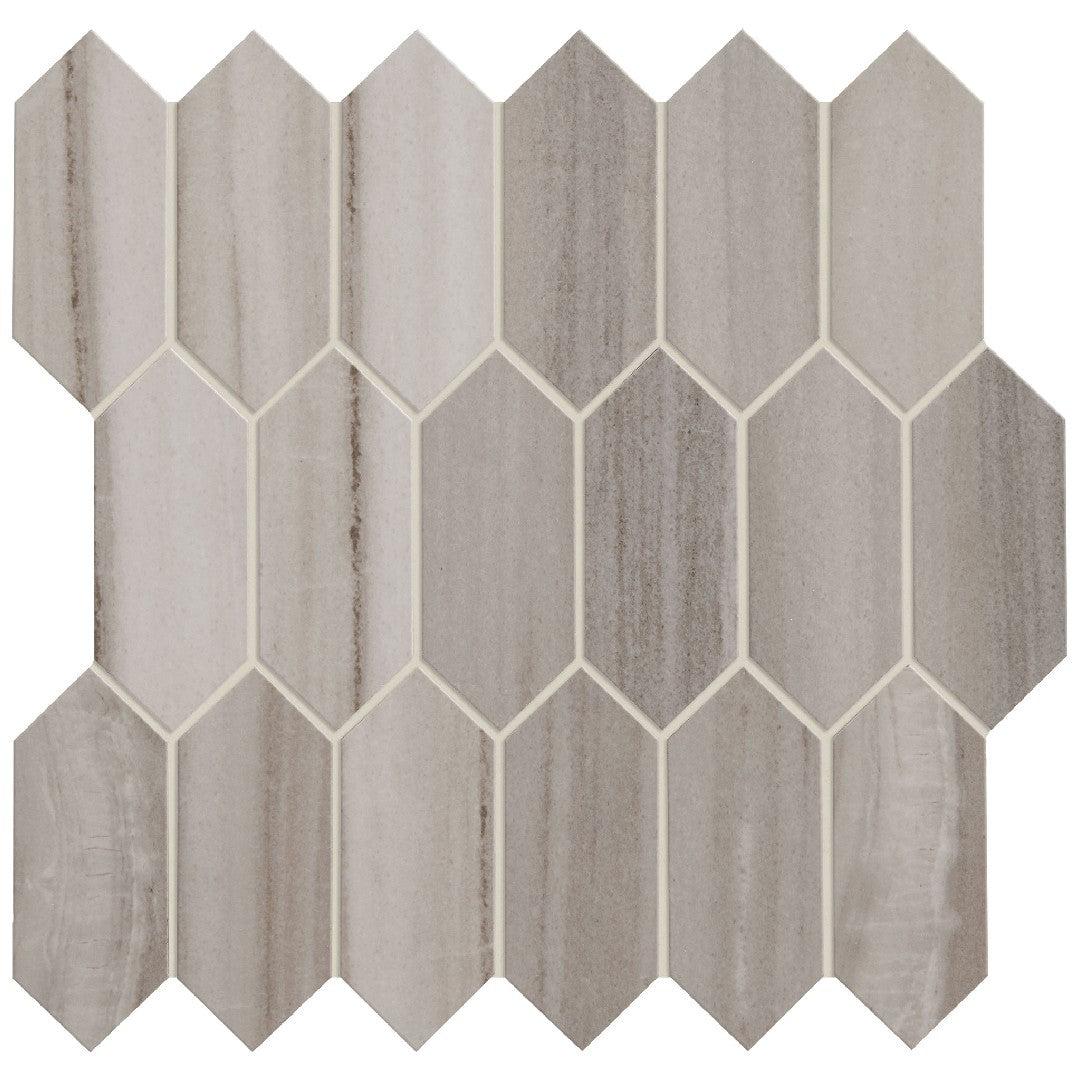 Daltile Marble Attache 12" x 13" Matte Porcelain 2x5" Linear Hexagon M