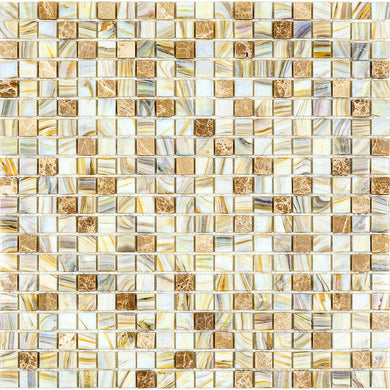 MiR Alma Mix Beige 11.6" x 11.6" Glass 0.6" Mosaic
