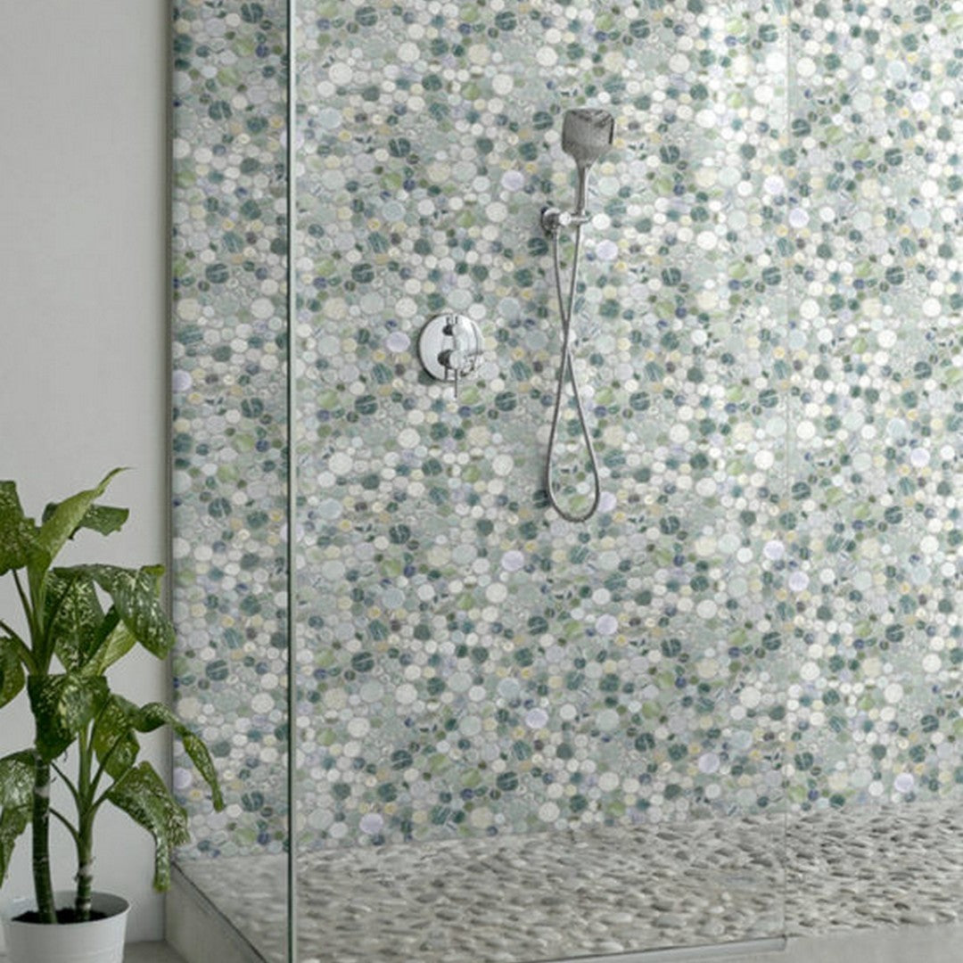 QC Chelsea 12" x 12" Natural Stone Semi-Precious Round Mosaic