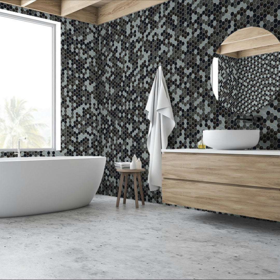 QC Chelsea 12" x 12" Glass Hex Mosaic