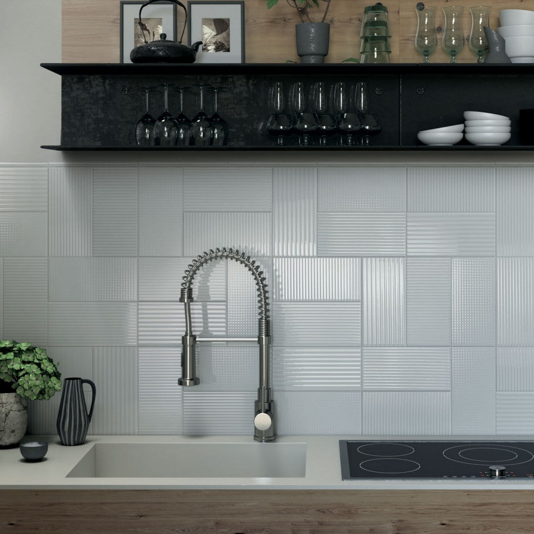 Settecento Sketches 4" x 8" Glossy Horizontal Ceramic Wall Tile