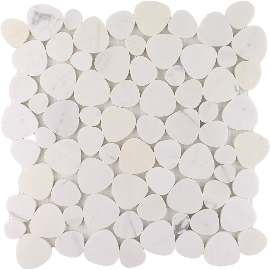 Tesoro Ocean Stones 11.25" x 11.25" Polished Natural Stone Sliced Mosa